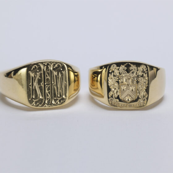 Platinum or Gold with Platinum Oval Signet Rings in Raleigh
